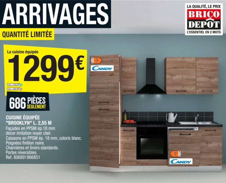 La cuisine Brico Depot Brooklyn toute équipée à 1 299€